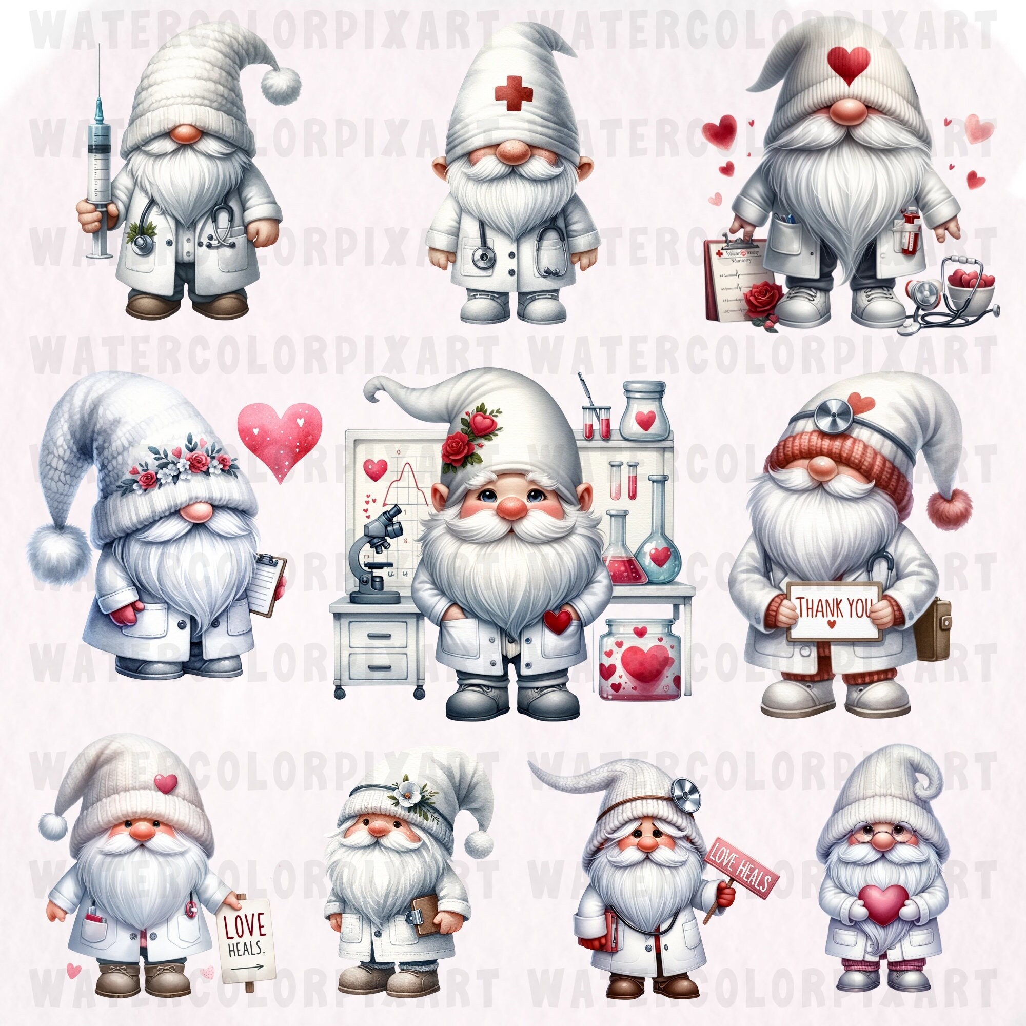 19 PNG Gnome Doctor Watercolor Medical Clipart, Gnomes Clipart, Doctor ...