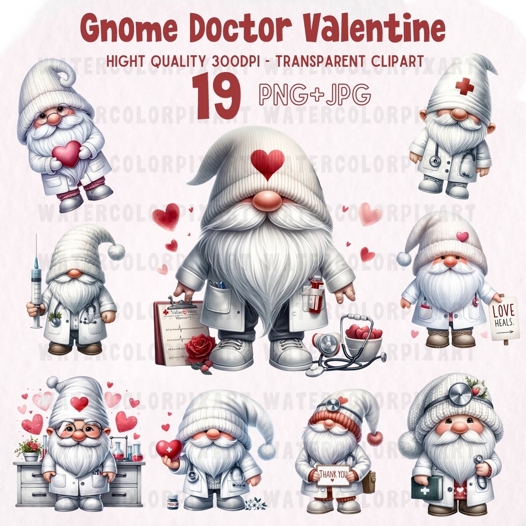 19 PNG Gnome Doctor Watercolor Medical Clipart, Gnomes Clipart, Doctor ...