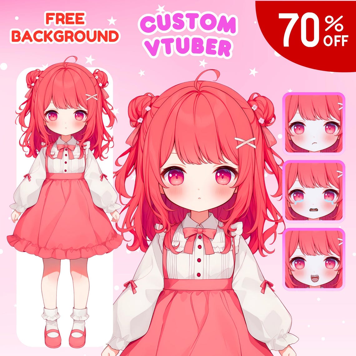 Custom Chibi Vtuber Model for Commercial Use, Vtuber Model, Live2d ...