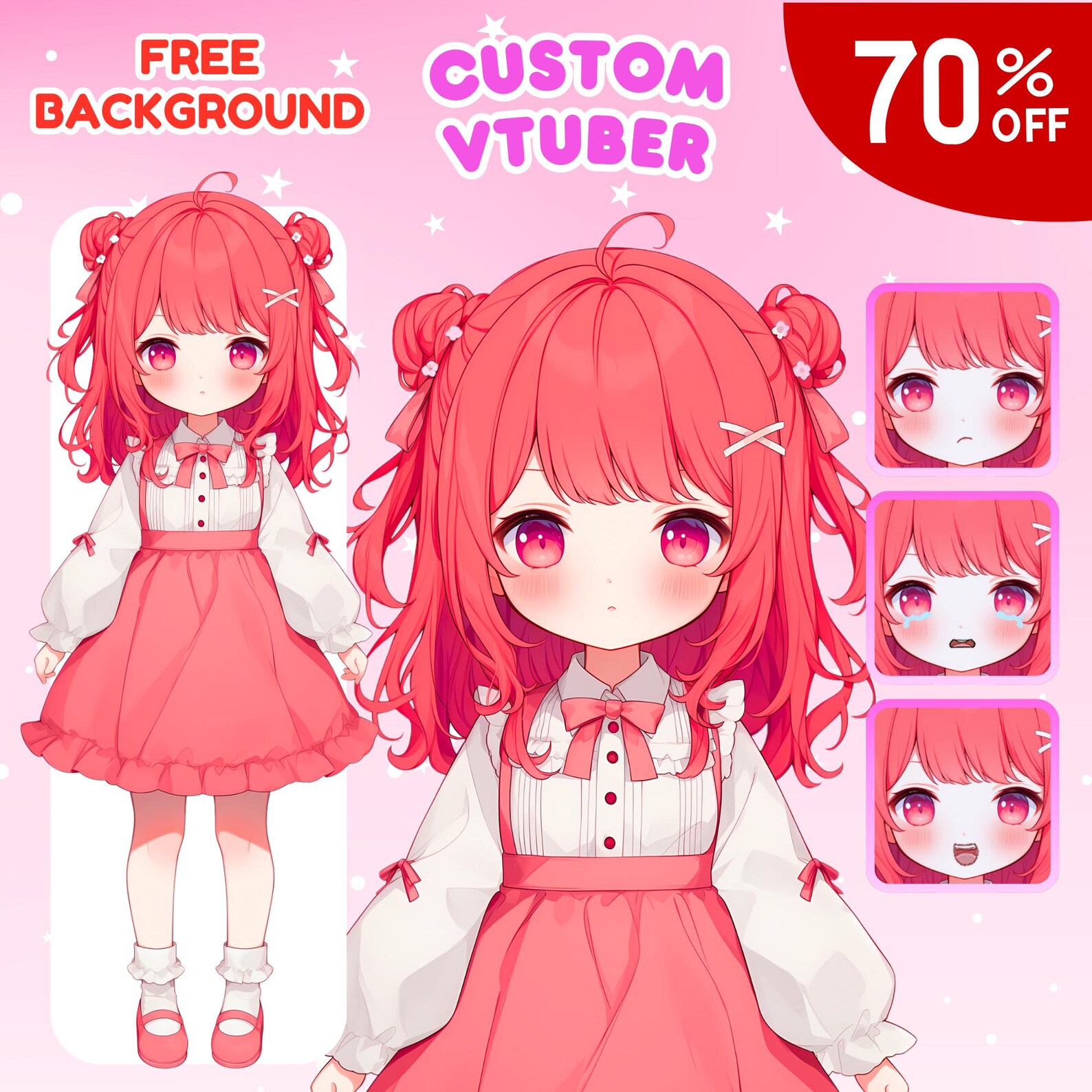 Custom Chibi Vtuber Model for Commercial Use, Vtuber Model, Live2d ...