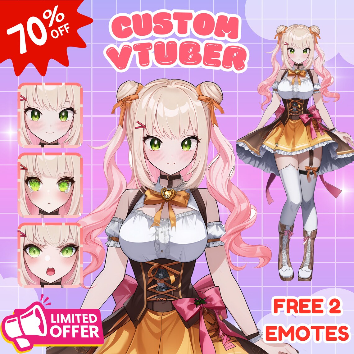 Custom Vtuber Model for Commercial Use Live2d Vtuber Anime Character ...