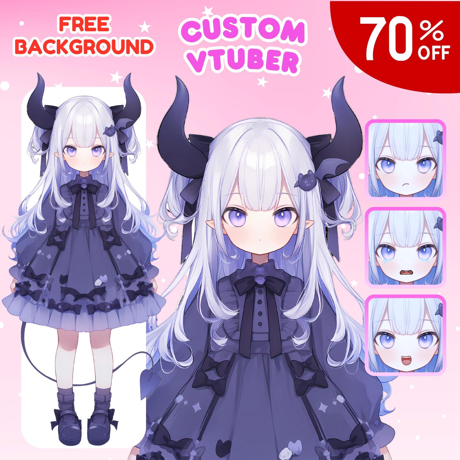 Custom Chibi Vtuber Model for Commercial Use, Vtuber Model, Live2d ...