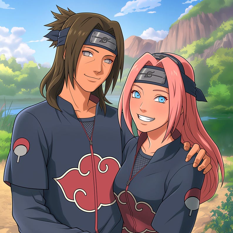 Custom Naruto Portrait, Custom Anime Portraits, Anime Couple Portraits ...