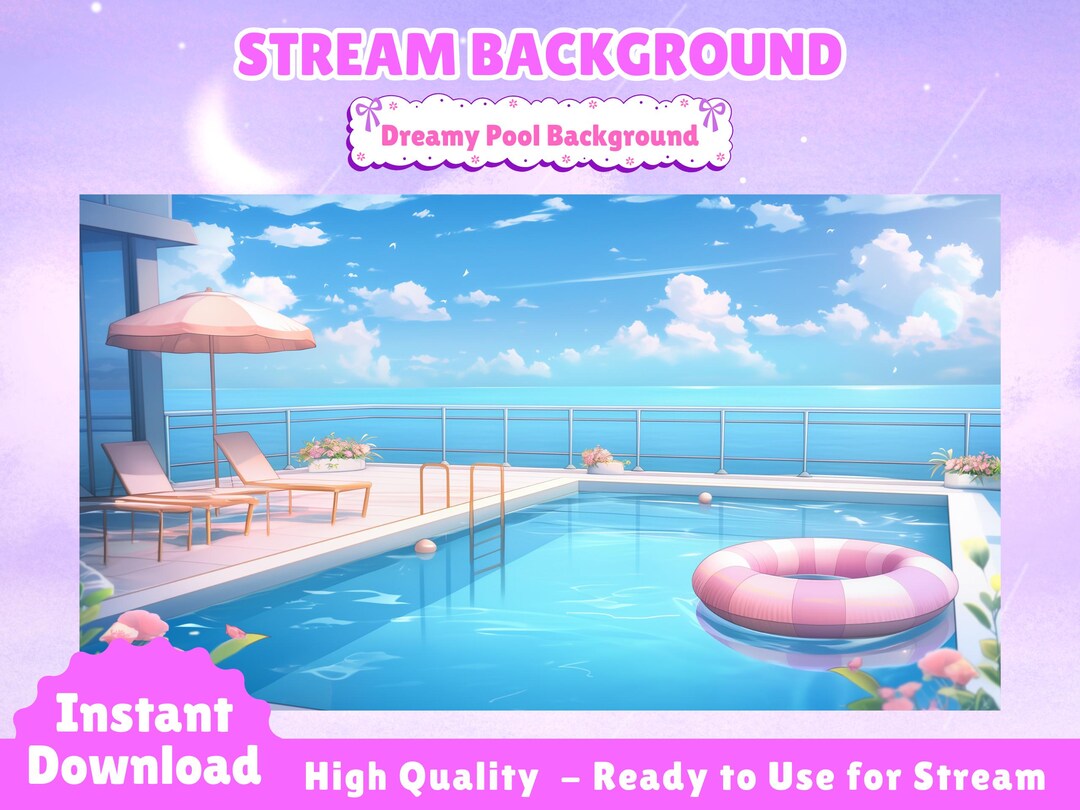 Dreamy Pool Vtuber Background: Twitch Stream (digital Download) - Etsy