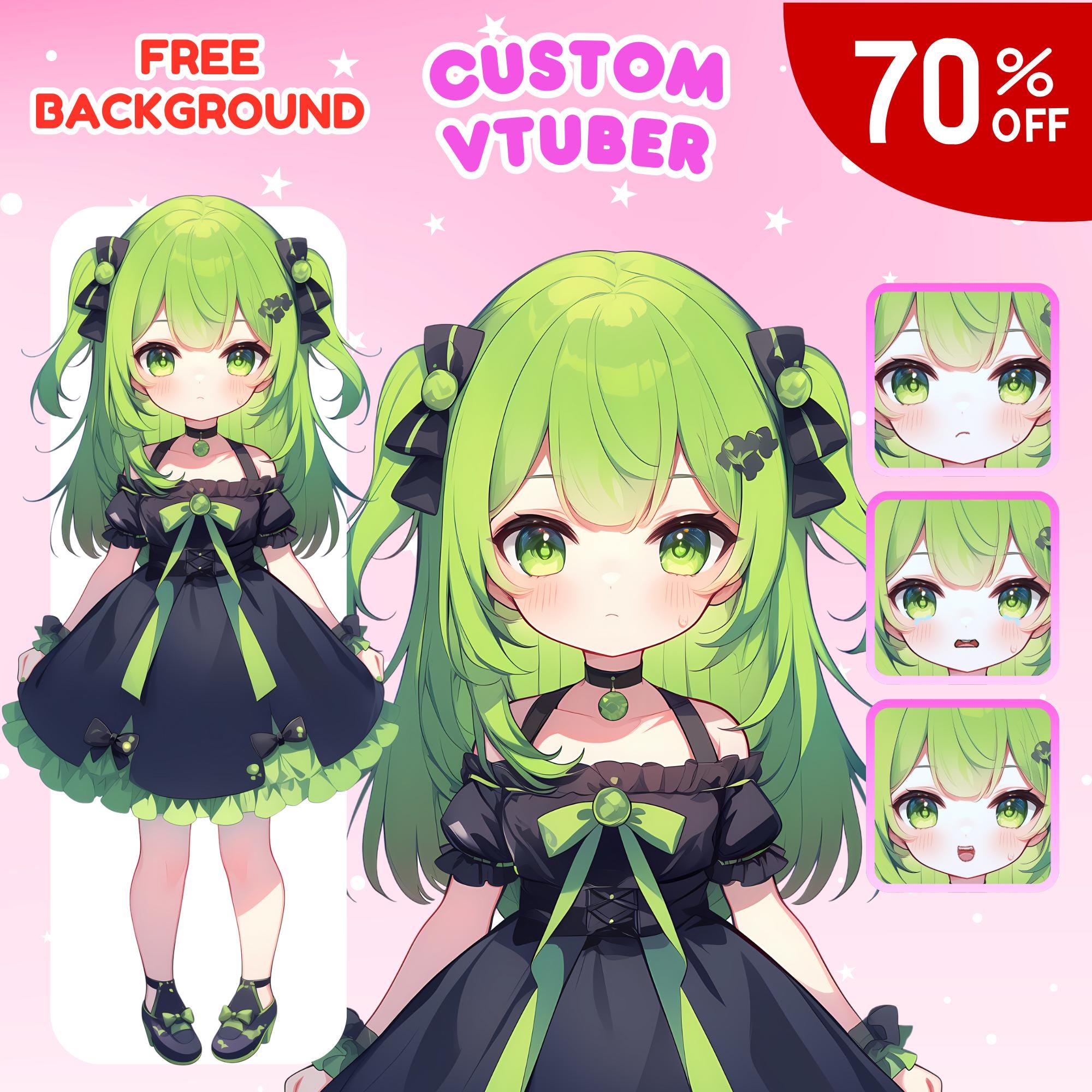 Custom Chibi Vtuber Model for Commercial Use, Vtuber Model, Live2d ...