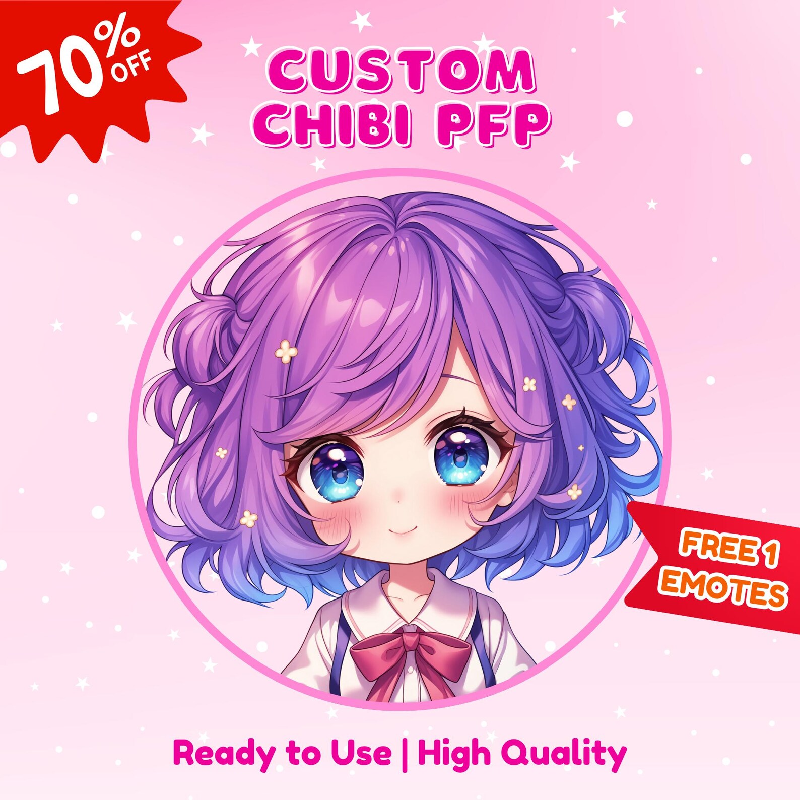 Custom Chibi PFP PFP Chibi Chibi Commissions Custom Anime Portrait ...