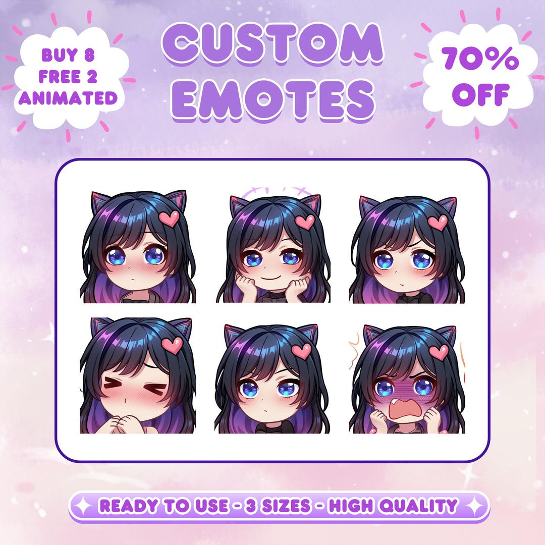 Custom Twitch Emotes | Vtuber Emotes, Kick Emotes, Chibi Cute Emotes ...