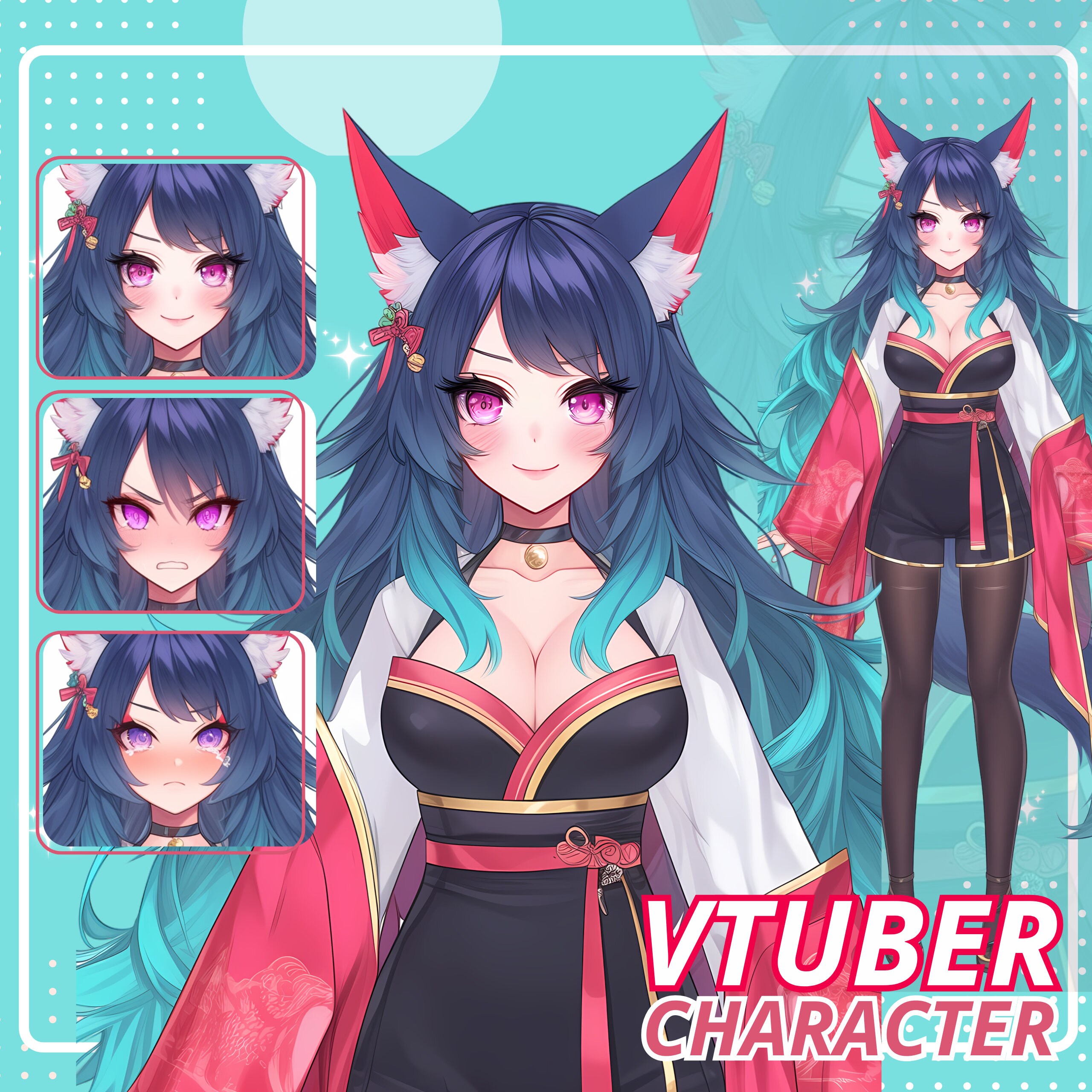 CUSTOM LIVE 2D VTUBER, Vtuber Design, Vtuber Commission, Vtuber Model ...