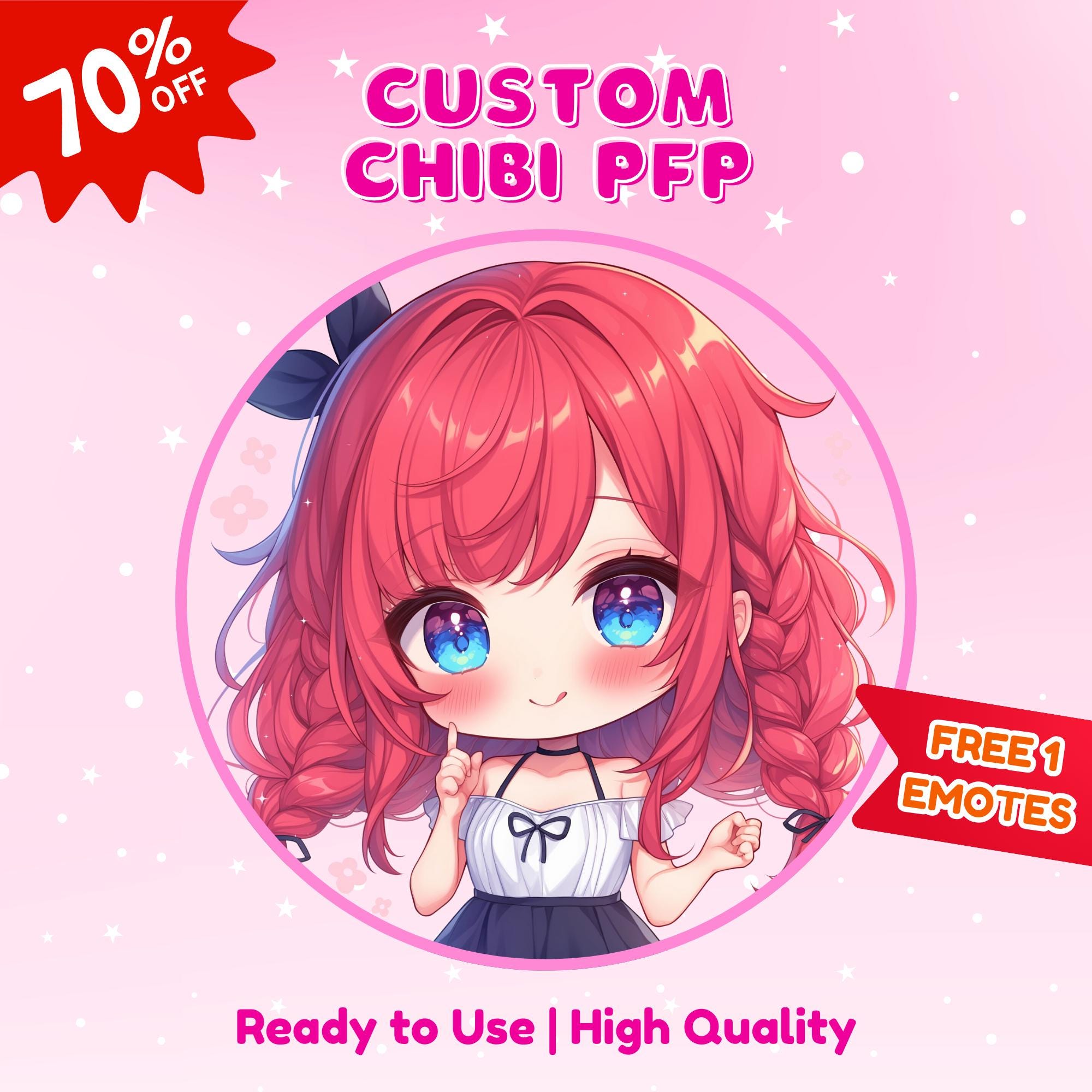 Custom Chibi PFP PFP Chibi Chibi Commissions Custom Anime Portrait ...