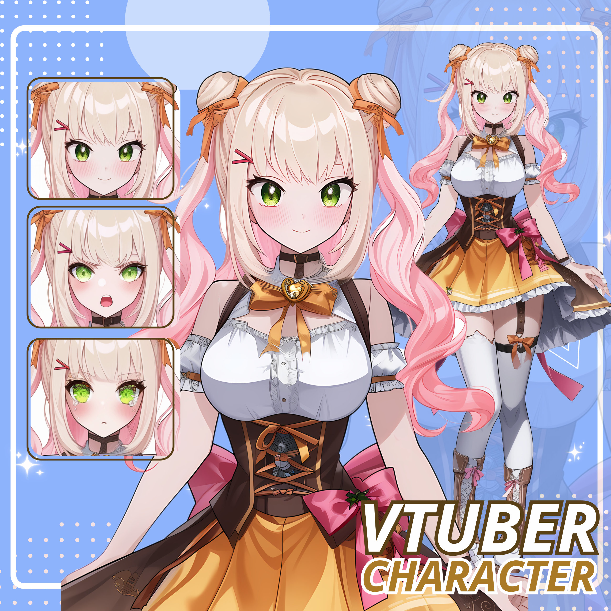 CUSTOM LIVE 2D VTUBER, Vtuber Design, Vtuber Commission, Vtuber Model, Live2d Model, Live2d ...