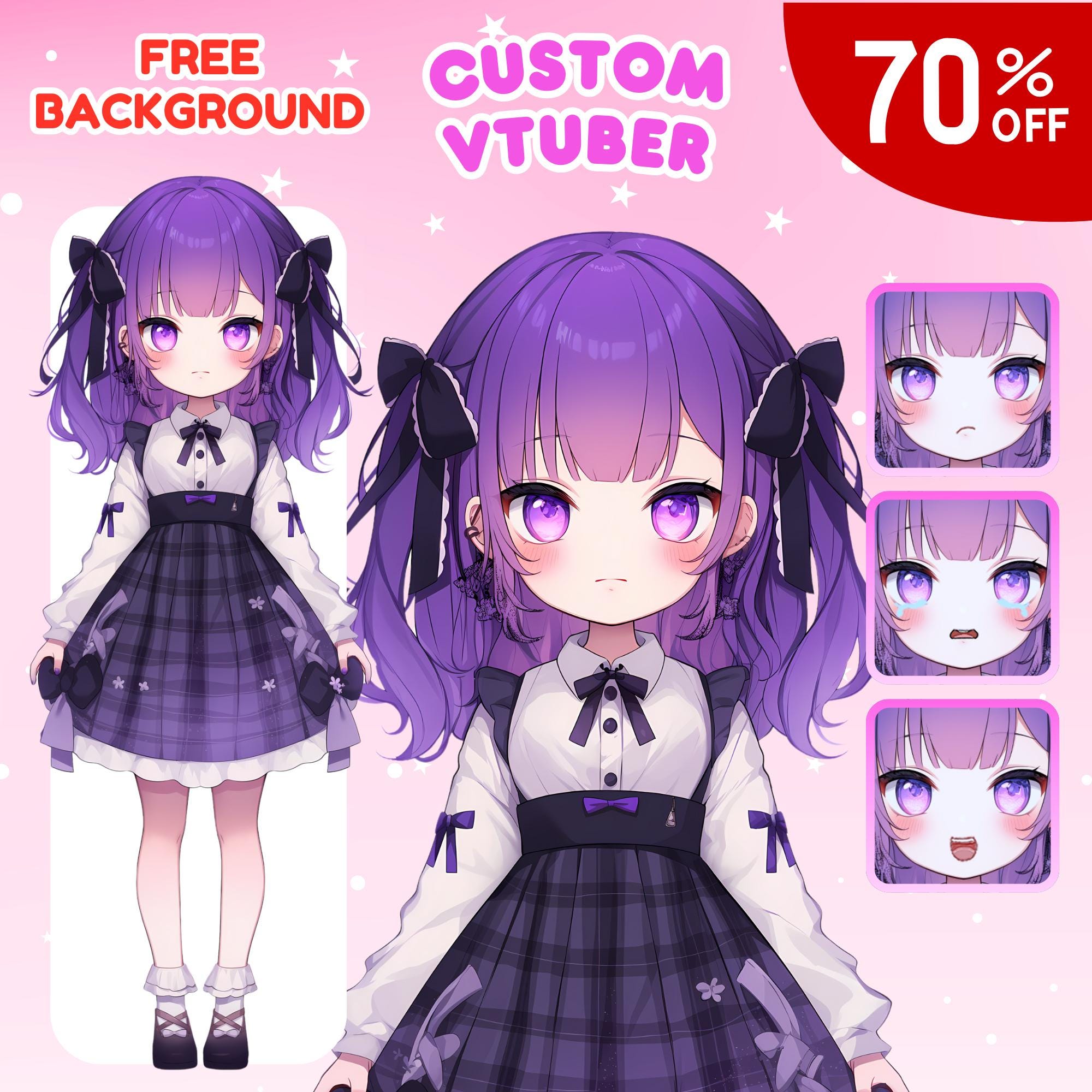 Custom Chibi Vtuber Model for Commercial Use, Vtuber Model, Live2d ...