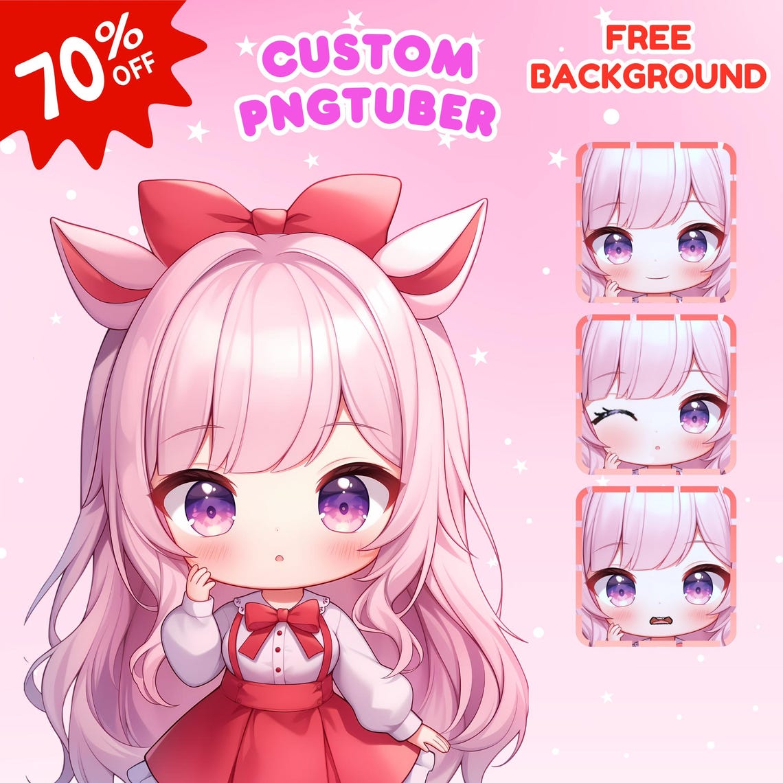 Custom Pngtuber Chibi for Commercial Use, Pngtuber Model, Pngtuber ...
