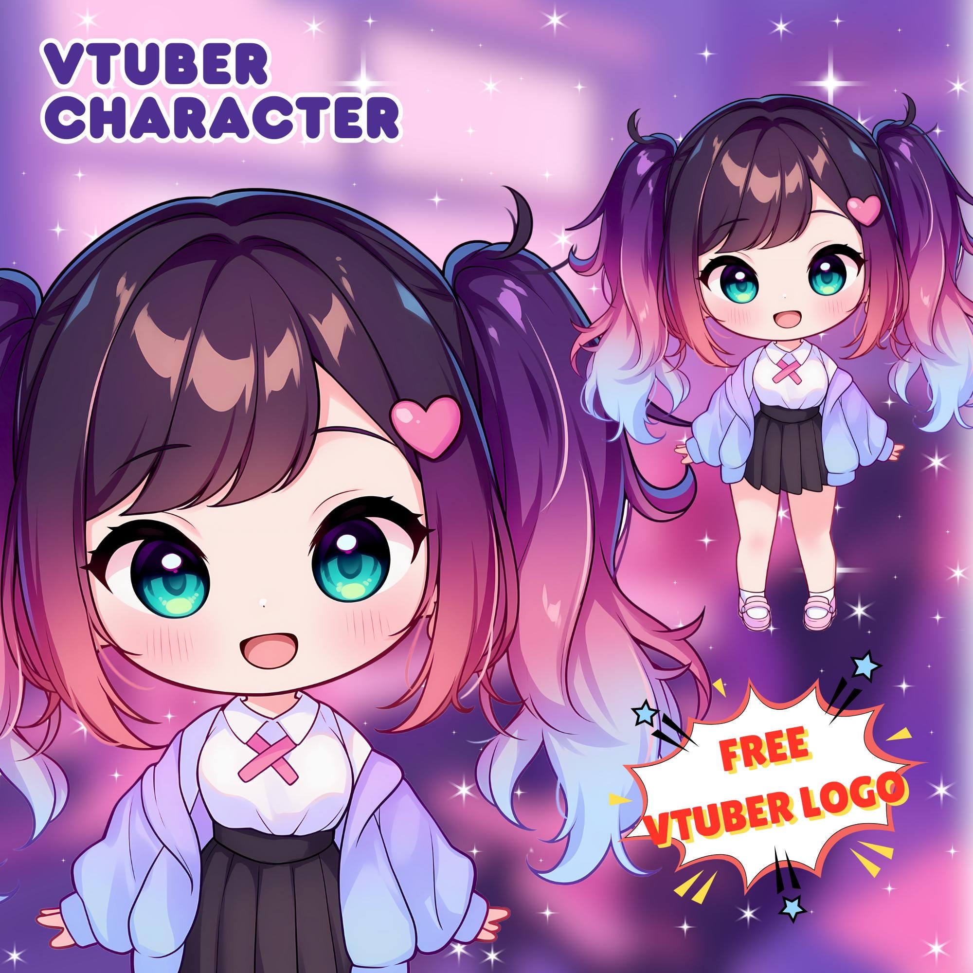 Modelo Vtuber Chibi personalizado para uso comercial, modelo Vtuber ...