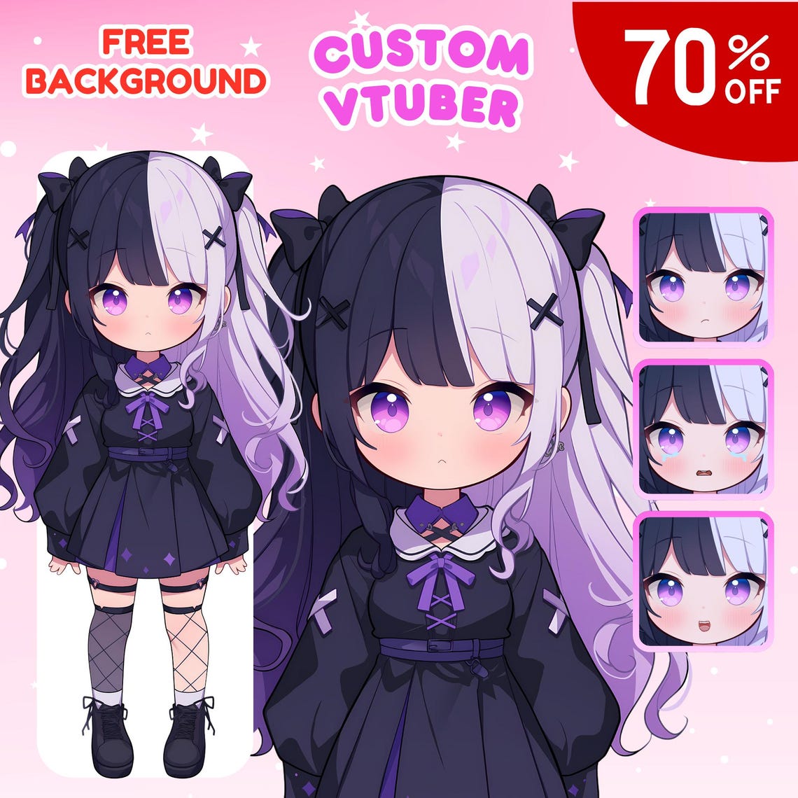 Custom Chibi Vtuber Model for Commercial Use, Vtuber Model, Live2d ...