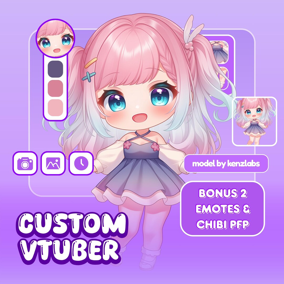 Custom Chibi Live2d Model, Vtuber Character, Chibi Vtuber, Vtuber ...