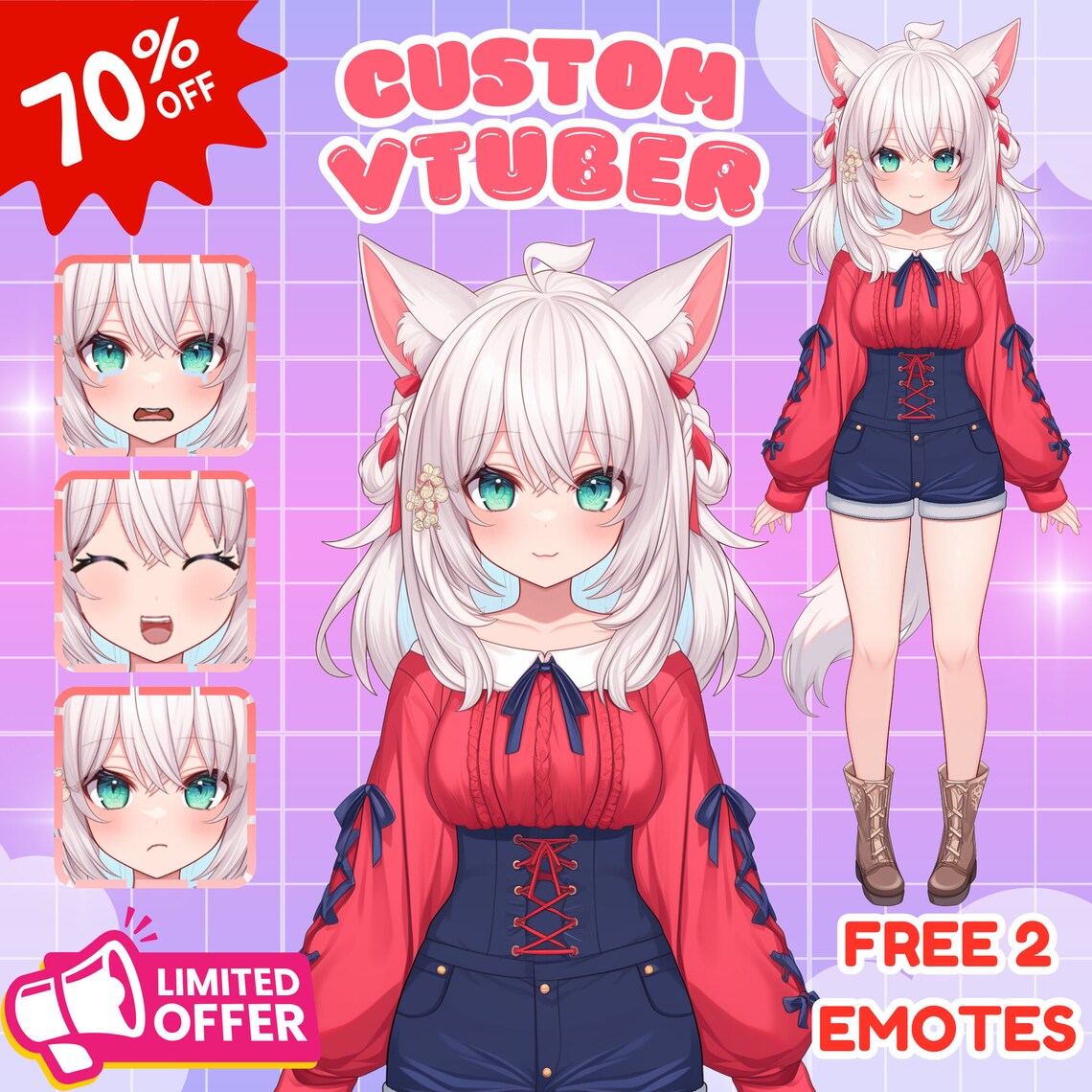 Custom Vtuber Model for Commercial Use Live2d Vtuber Anime Character ...