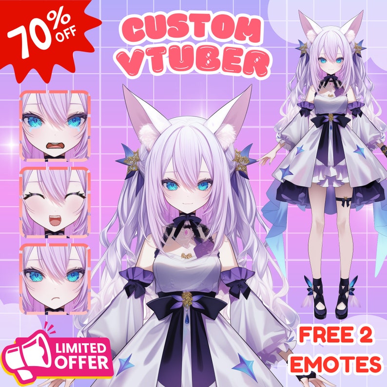 Custom Vtuber Model for Commercial Use Live2d Vtuber Anime Character ...