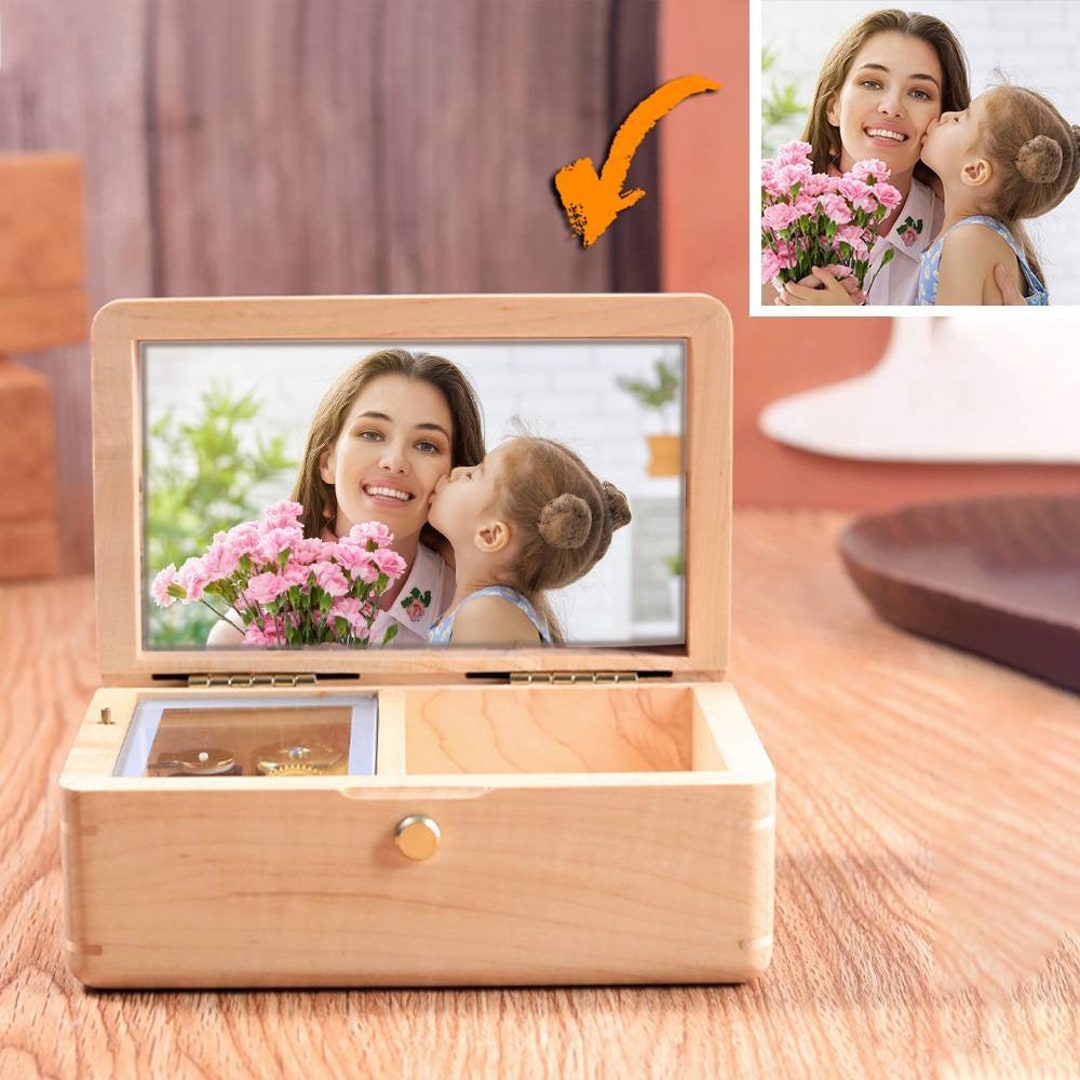 Customized Wooden Music Box Photo Jewelry Box - Etsy