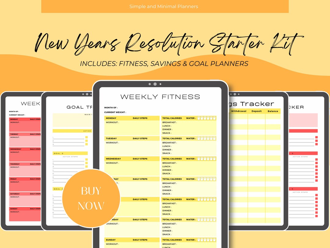 New Years Resolution Planners - Etsy