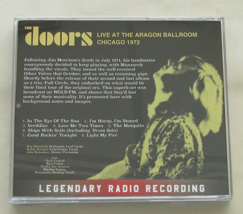 The Doors Live at the Aragon Ballroom Chicago 1972 CD, LEGENDARY RADIO ...