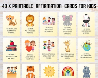 Printable Children's Positive Affirmation Cards | Set of 30 Kids ...