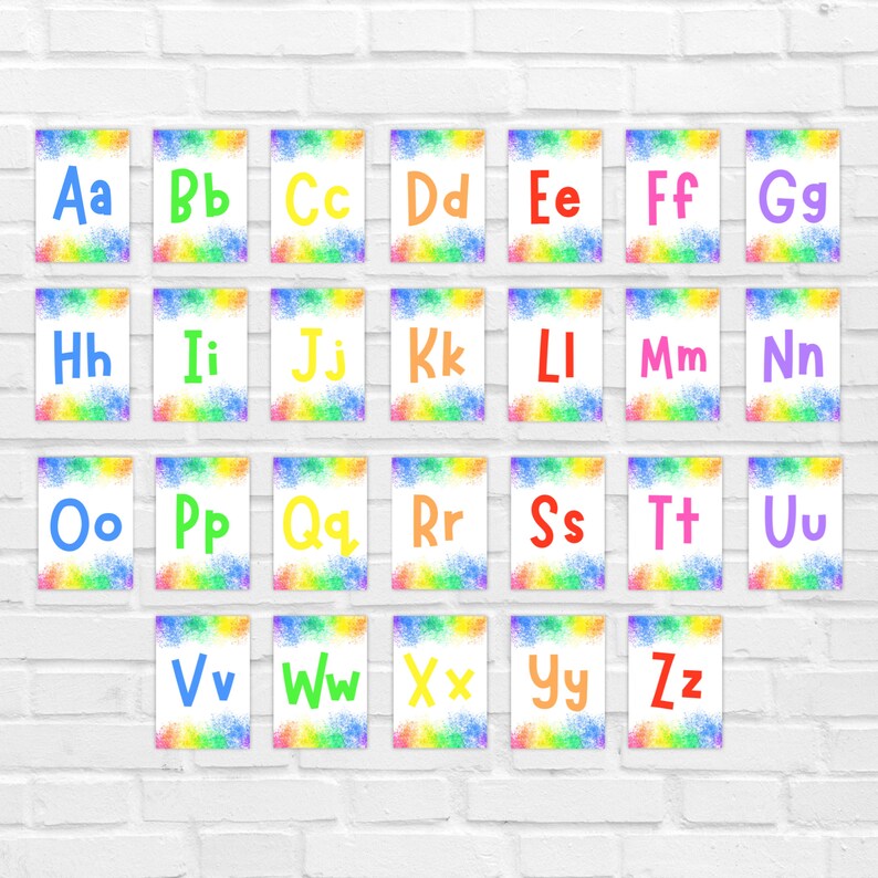 Abcs Alphabet Flashcards ABC Flashcards Kids Rainbow Colors Alphabet ...