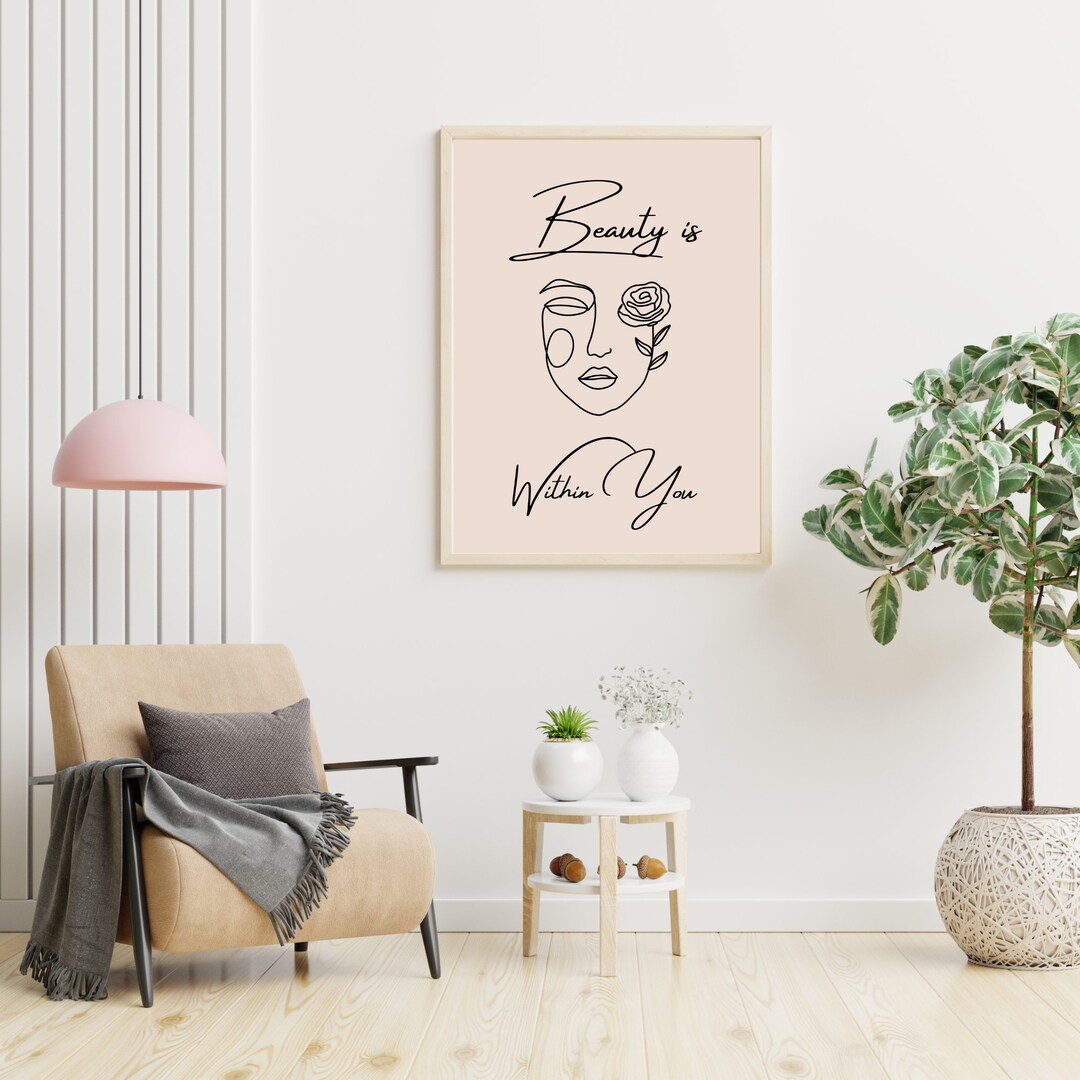 Beauty is Within You PRINTABLE Art, Inspiring Fashion Beauty Quote ...