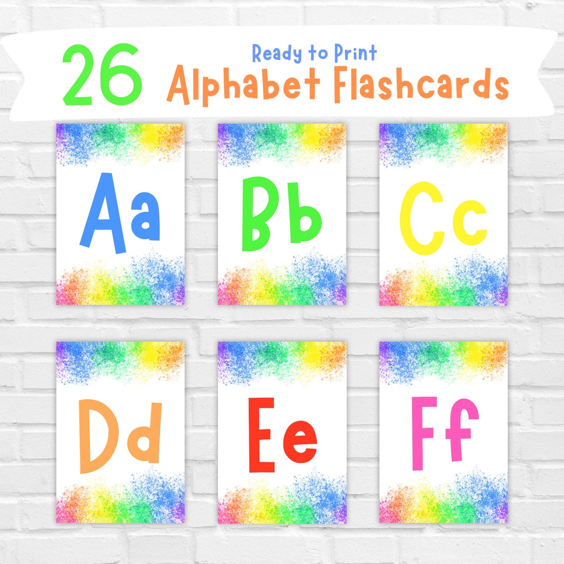 Abcs Alphabet Flashcards ABC Flashcards Kids Rainbow Colors Alphabet ...