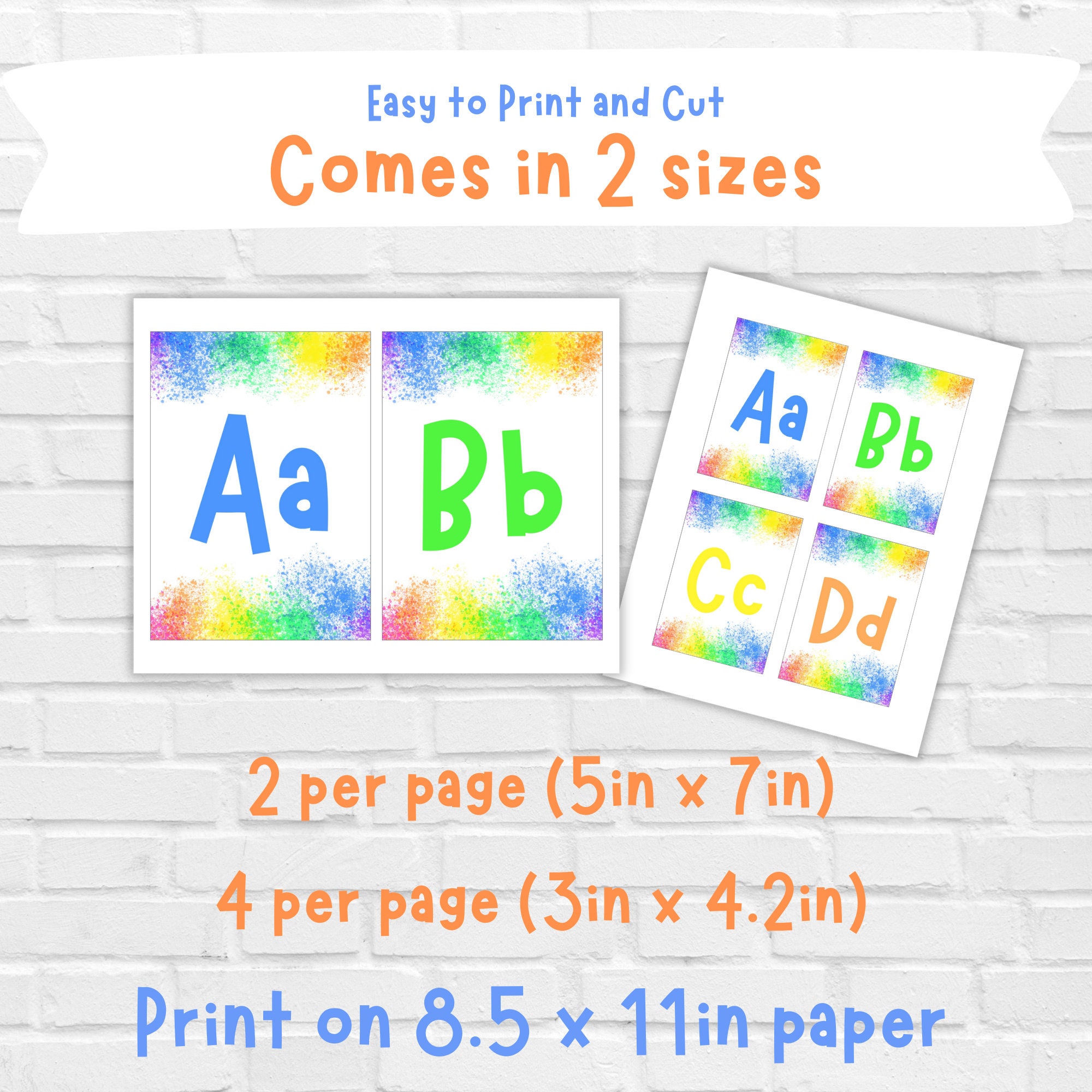 Abcs Alphabet Flashcards ABC Flashcards Kids Rainbow Colors Alphabet ...