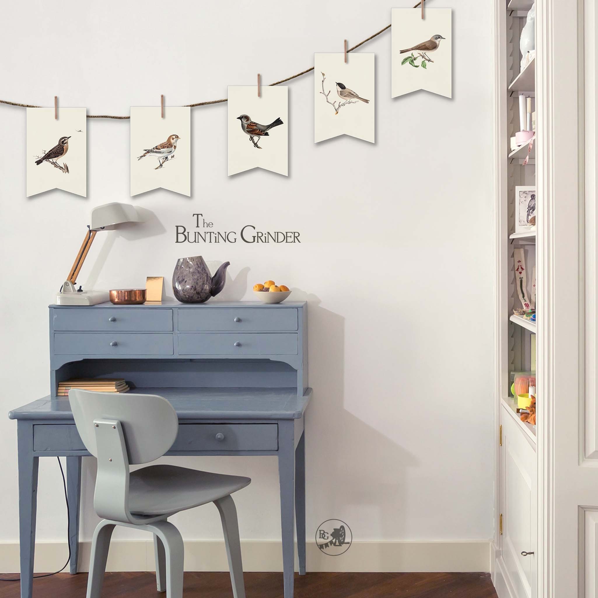 Wild Songbirds Party Banner PRINTABLE Bunting Flags | Vintage Bird ...