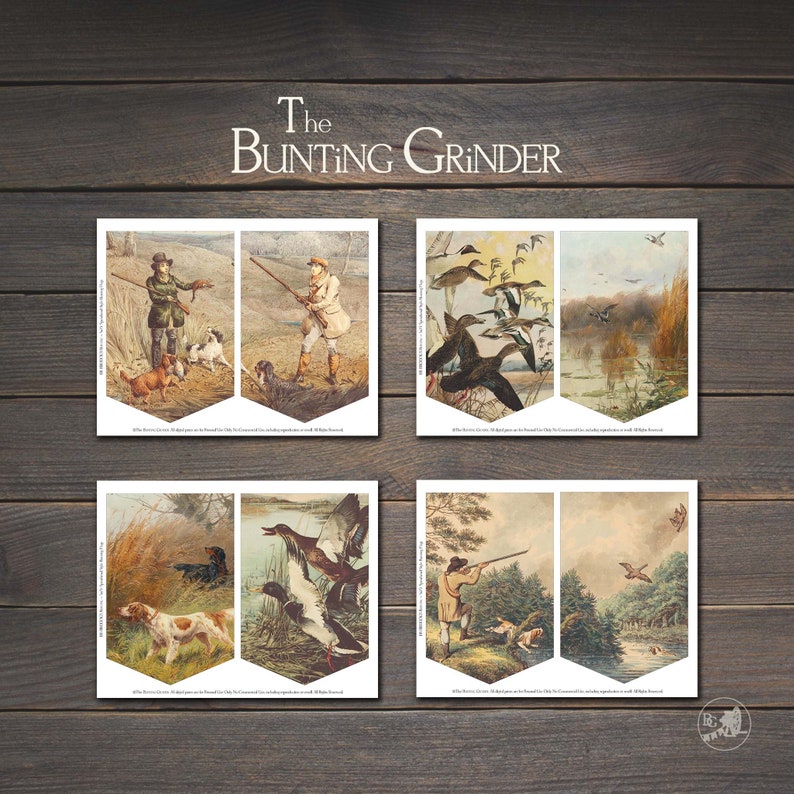 Duck Hunting Bird Dogs Banner PRINTABLE Bunting Flags | Vintage Hunting ...