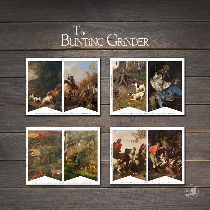 Game Hunting PRINTABLE Banner Bunting Flags | Vintage Hunting Dogs ...