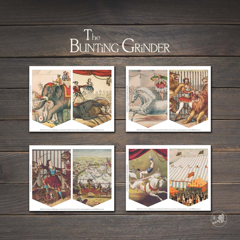 Vintage Circus PRINTABLE Party Banner | Kids Antique Circus Bunting ...