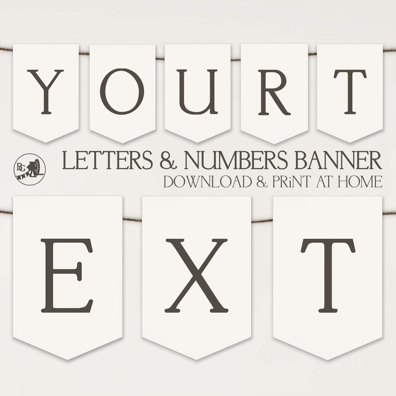 Letters & Numbers PRINTABLE Bunting Flags for Party | Vintage A-Z ...