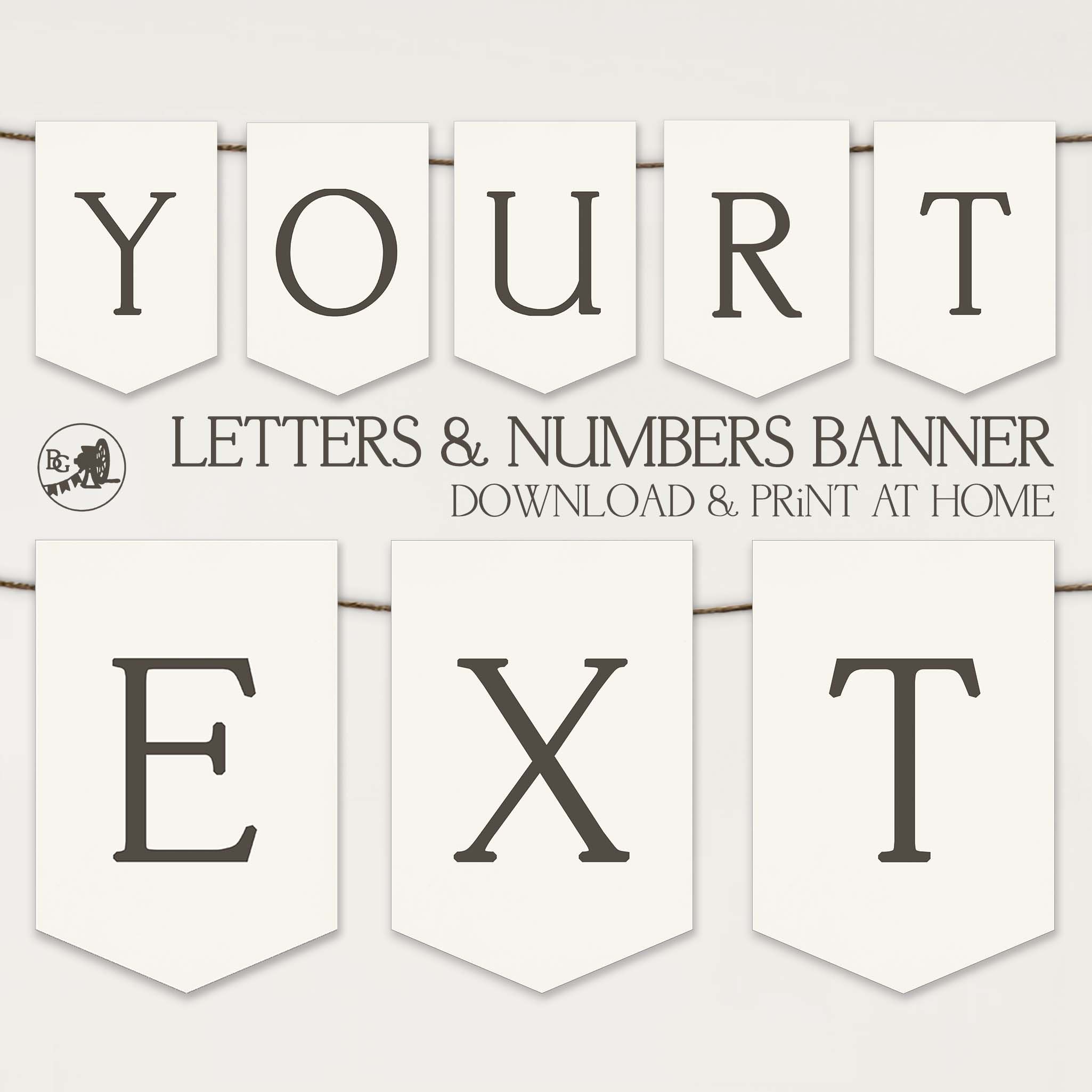 Letters & Numbers PRINTABLE Bunting Flags for Party | Vintage A-Z ...