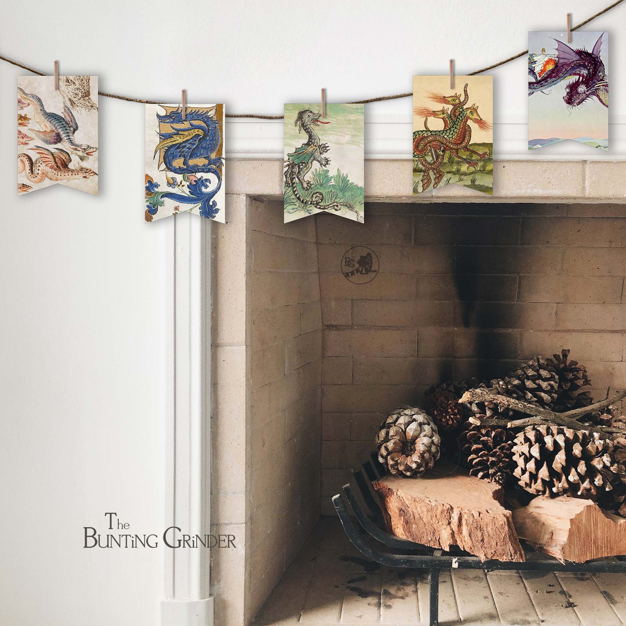 Mythical Dragon Party Decor | Medieval Dragons Kids Room PRINTABLE ...