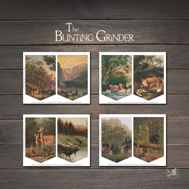 Woodland Animals Party Banner PRINTABLE Bunting Flags | Vintage ...