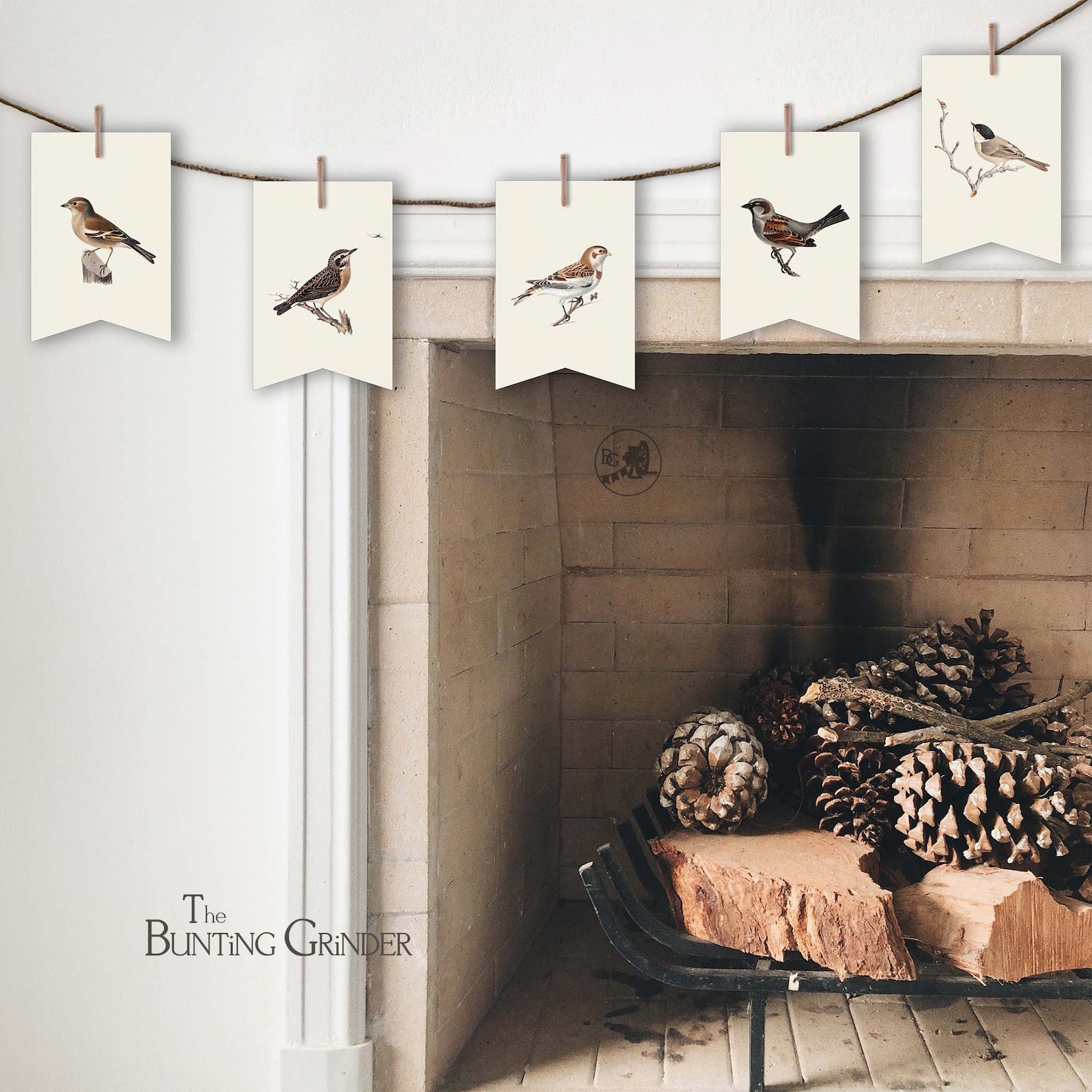 Wild Songbirds Party Banner PRINTABLE Bunting Flags | Vintage Bird ...