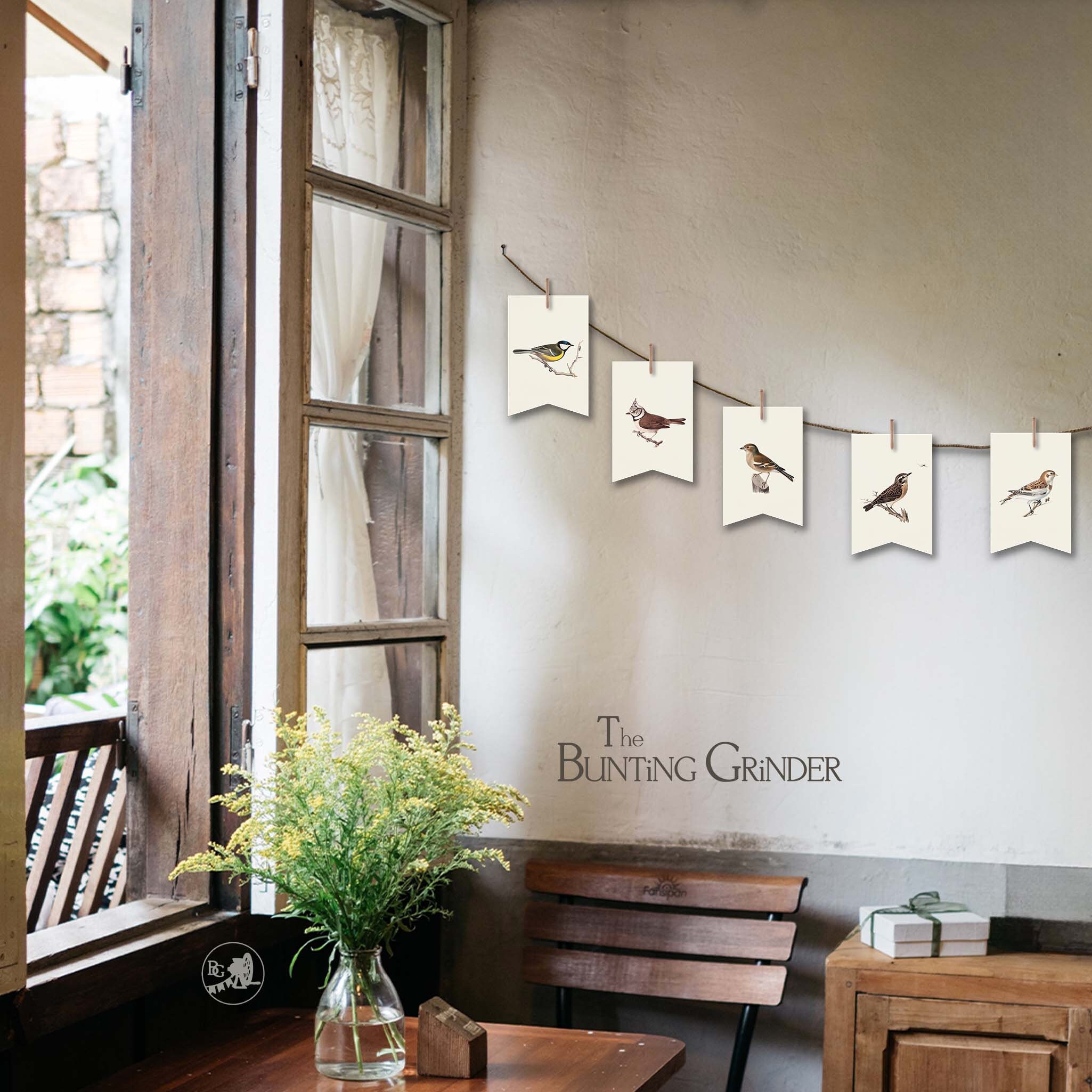 Wild Songbirds Party Banner PRINTABLE Bunting Flags | Vintage Bird ...