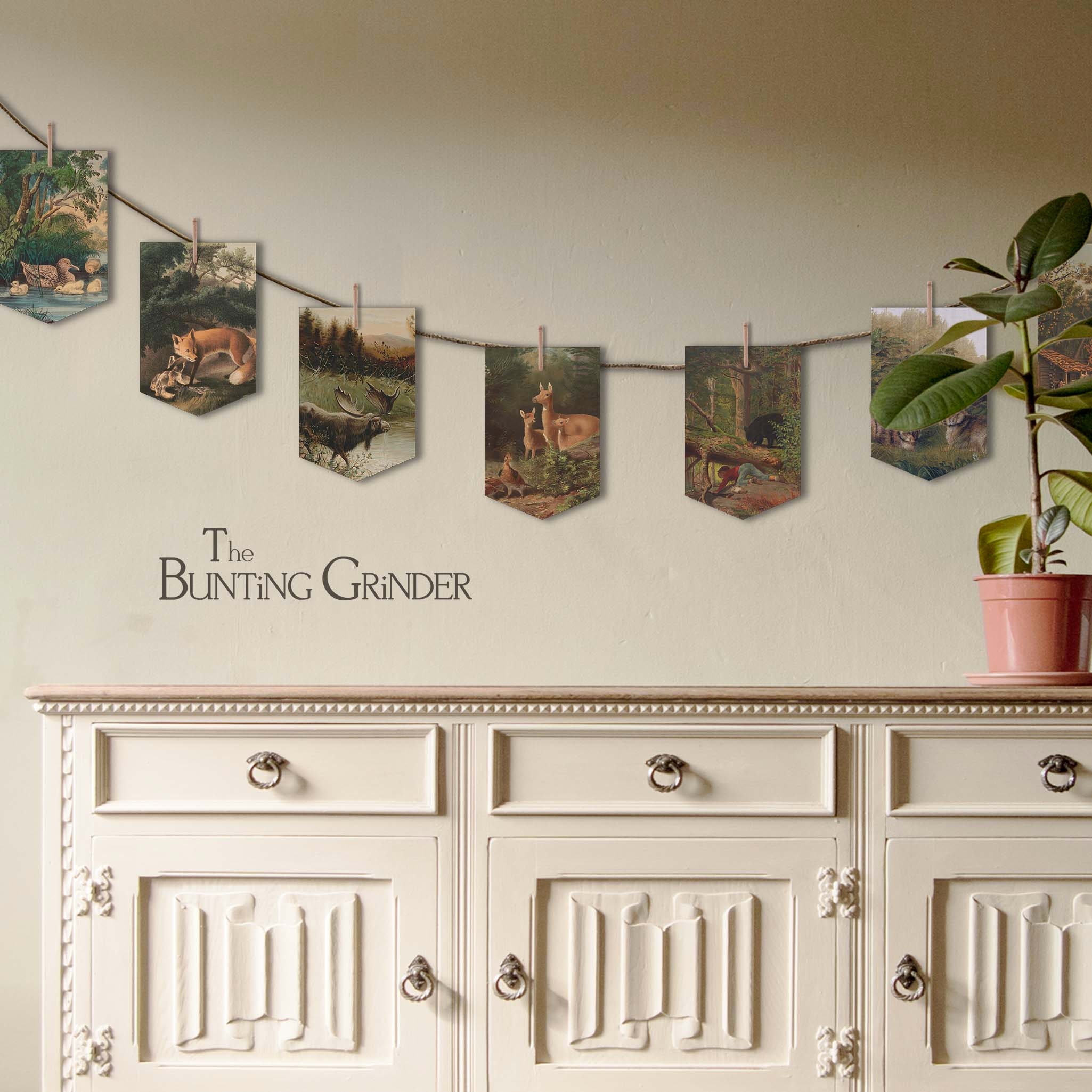 Woodland Animals Party Banner PRINTABLE Bunting Flags | Vintage ...