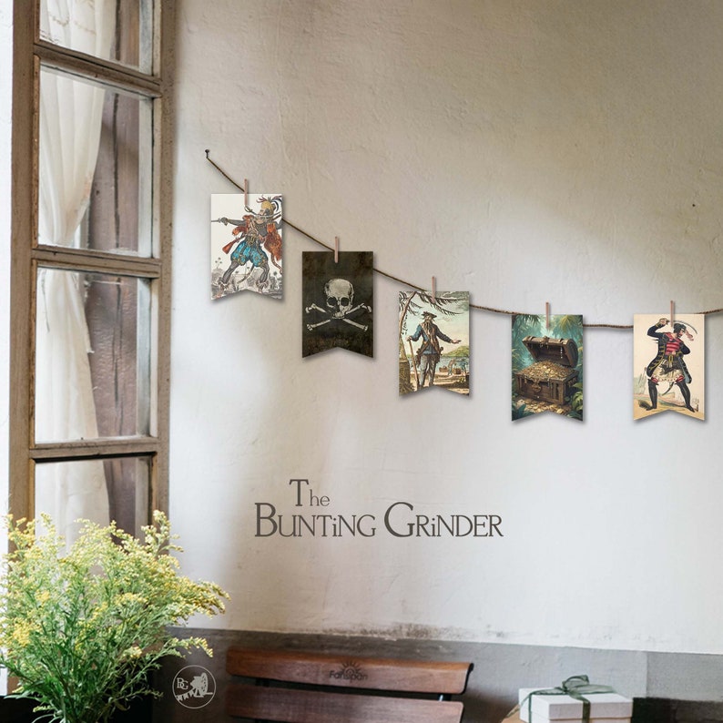 Vintage Pirates PRINTABLE Party Banner | Kids Antique Pirates Bunting ...