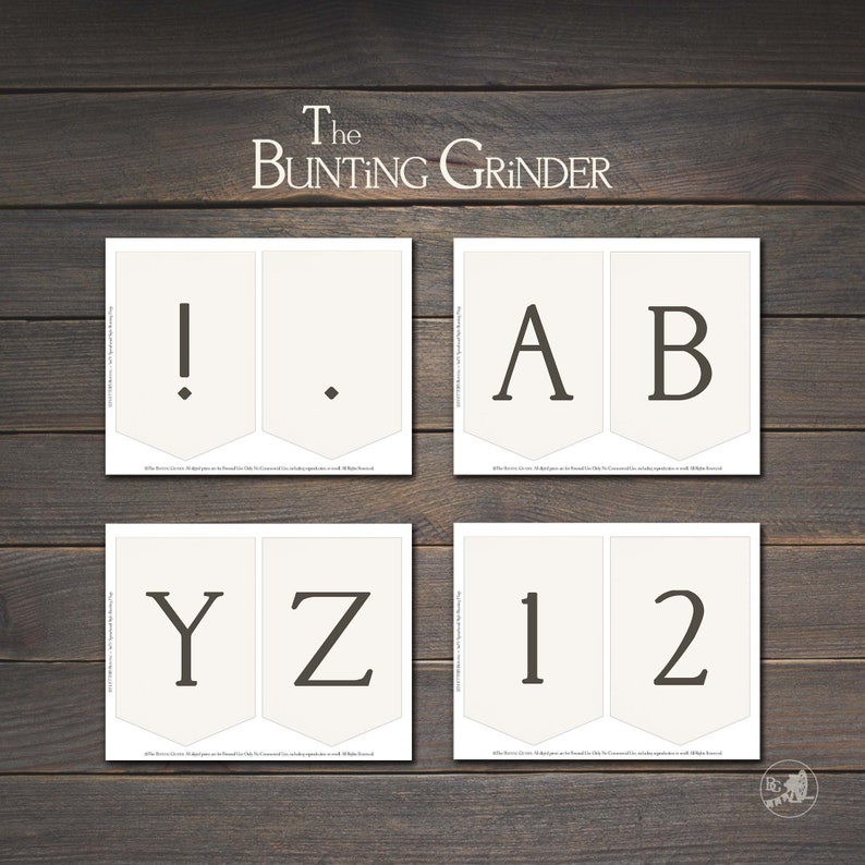 Letters & Numbers PRINTABLE Bunting Flags for Party | Vintage A-Z ...