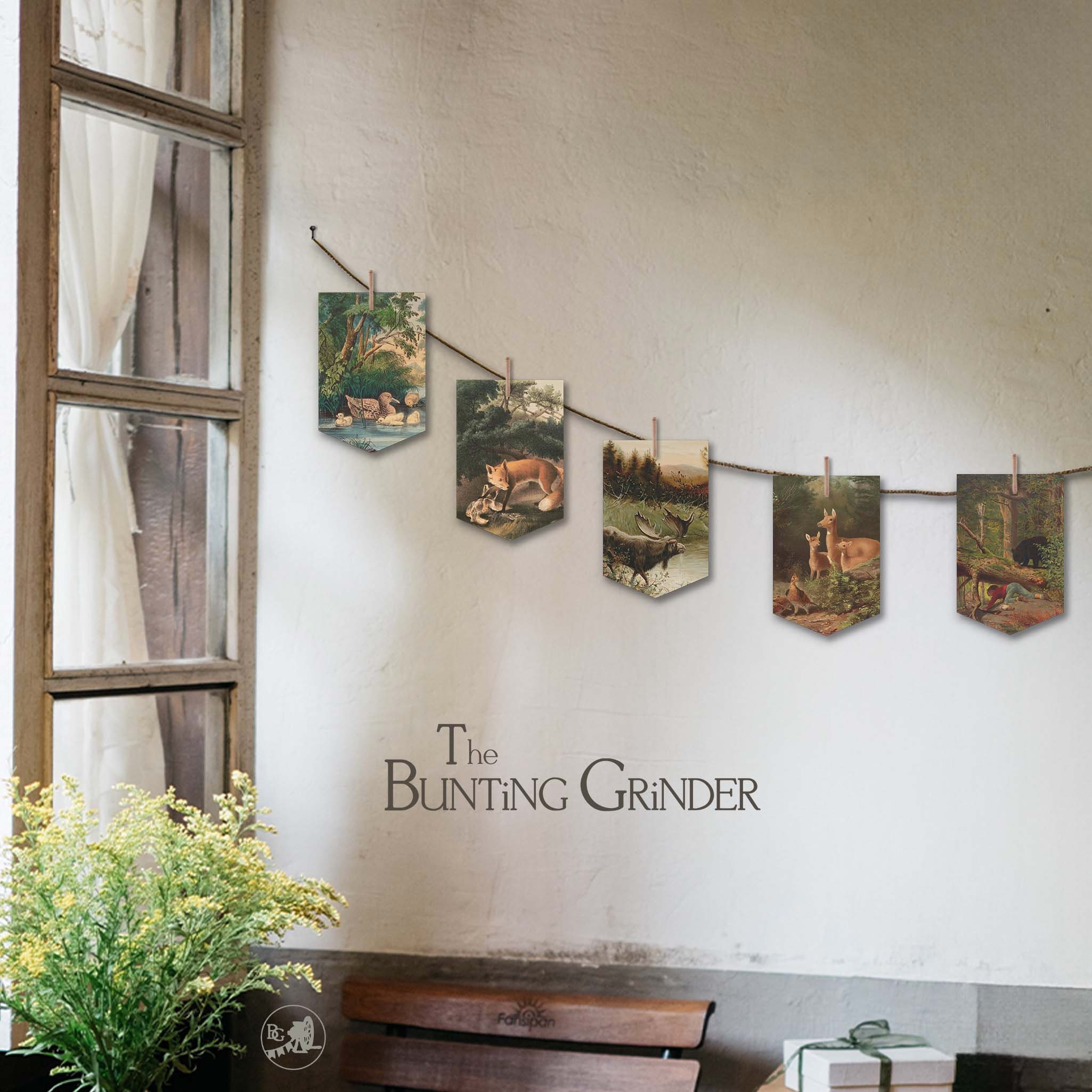 Woodland Animals Party Banner PRINTABLE Bunting Flags Vintage Wildlife ...