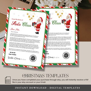 Kids Wish List Letter for Christmas Printable, Kids Letter to Santa ...