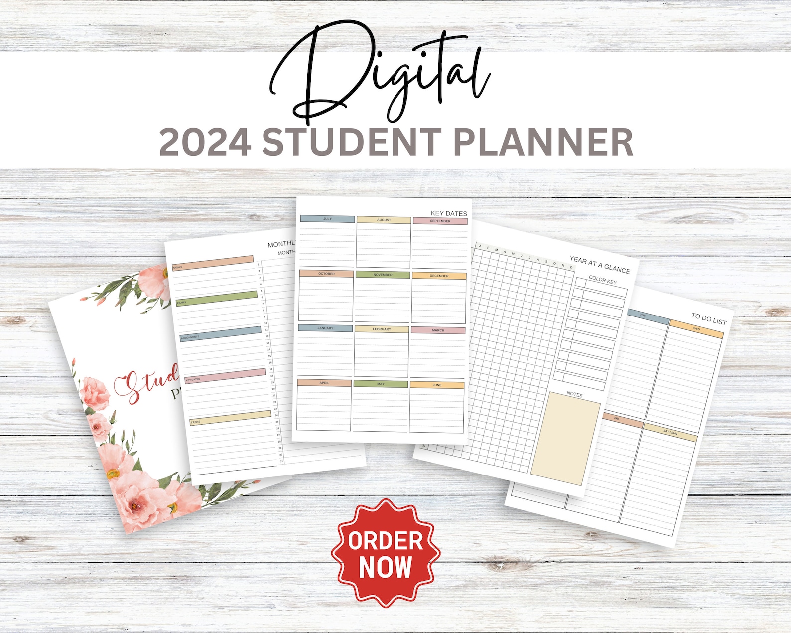 Printable Student Planner| Academic Planner Printable| College Student ...