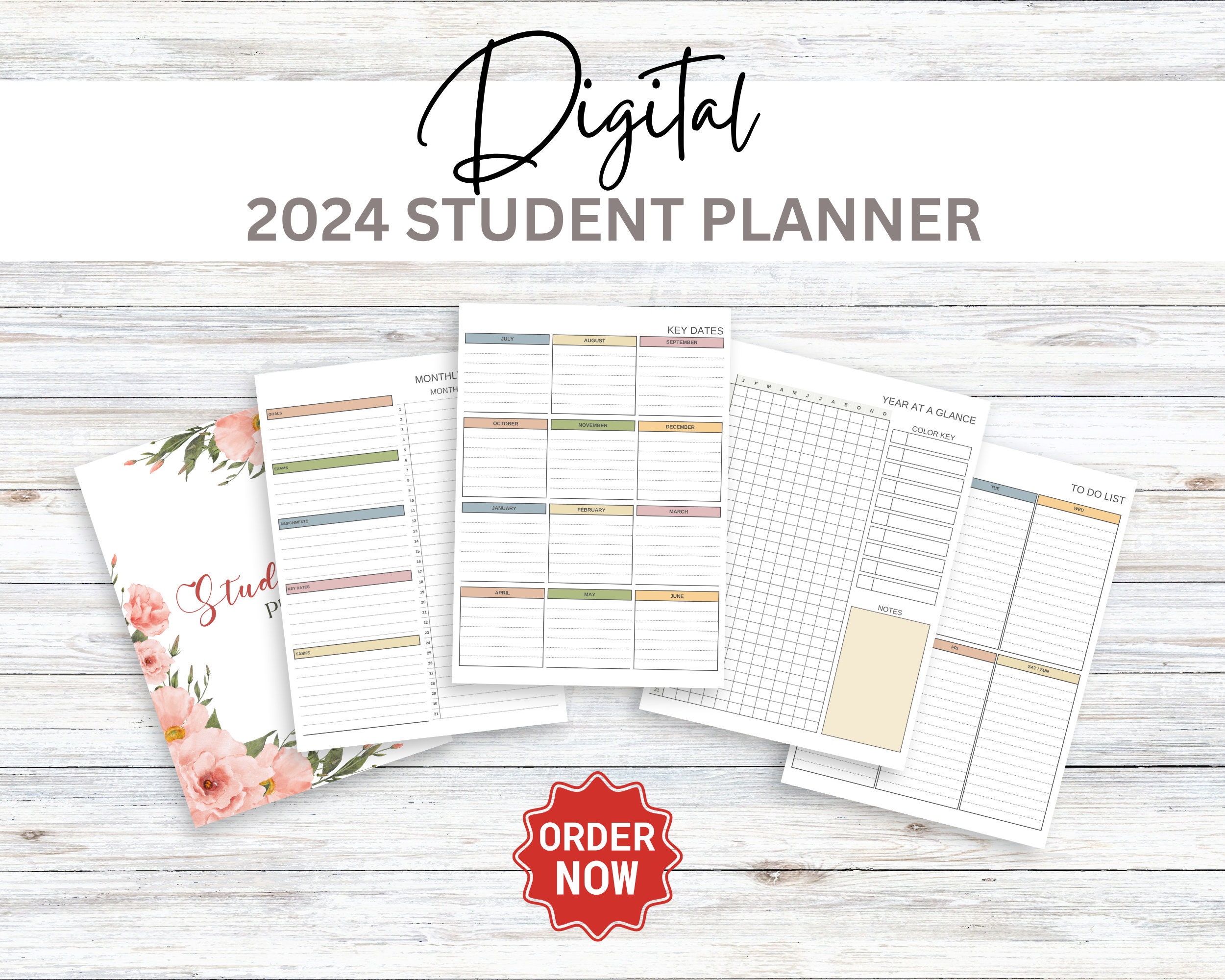 Printable Student Planner| Academic Planner Printable| College Student ...