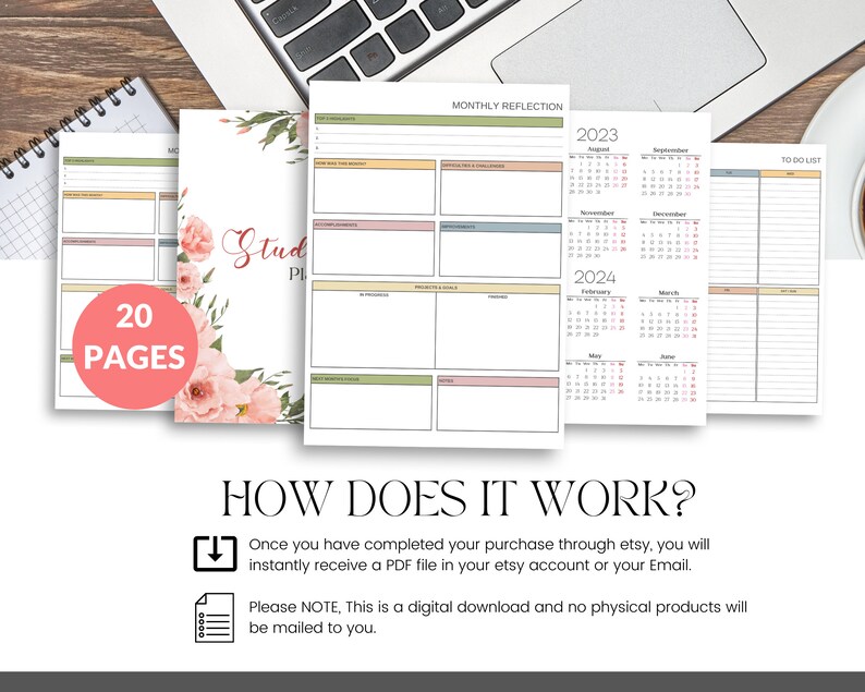 Printable Student Planner| Academic Planner Printable| College Student ...