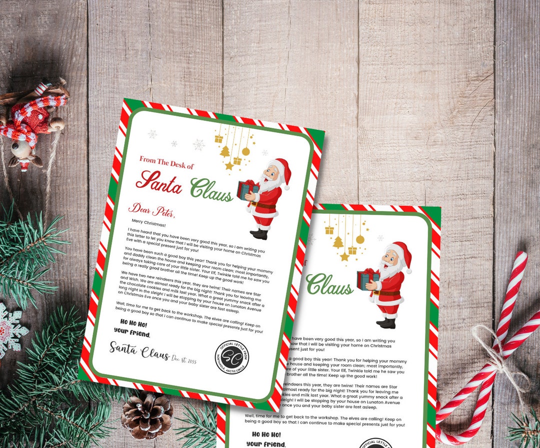 Kids Wish List Letter for Christmas Printable, Kids Letter to Santa ...