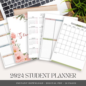 Printable Student Planner| Academic Planner Printable| College Student ...