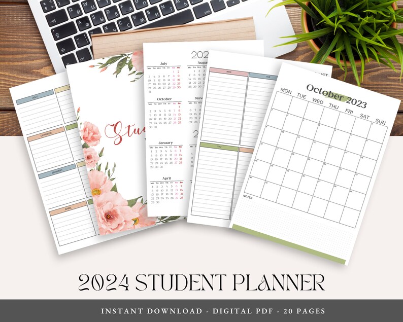 Printable Student Planner| Academic Planner Printable| College Student ...